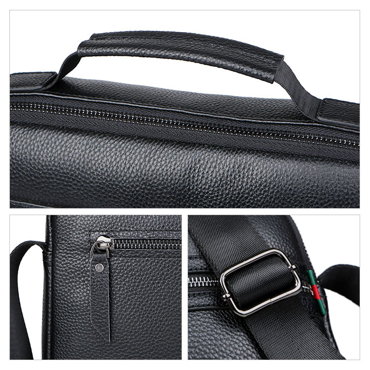 Whatna 天然 牛革ショルダーバッグ メンズ 2way斜め掛け胸バッグ 手提げバッグ セカンドバッグ 手持げバッグ 厚 手 レザー Ipad 10.5収納可 横型 カジュアル フォーマル ...