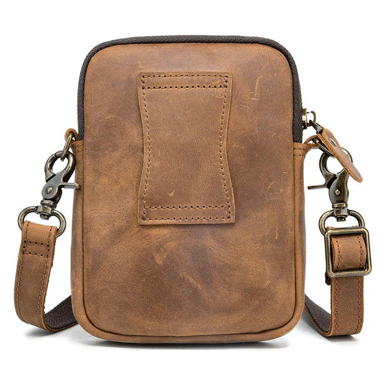 Whatna 天然 牛革 ミニショルダーバッグ メンズ ポシェット3way斜め掛け ボディバッグ ベルト ポーチ ミニ 胸バッグ ウエストバッグショルダーベルト付属 斜め掛け 通学 通勤 ミニ ...